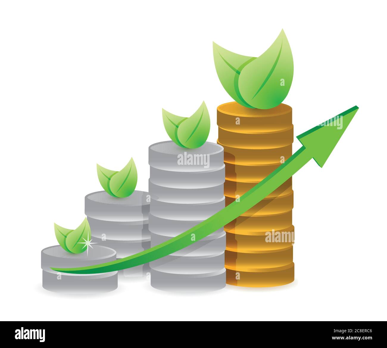 Natural coins graph illustration design over a white background Stock ...