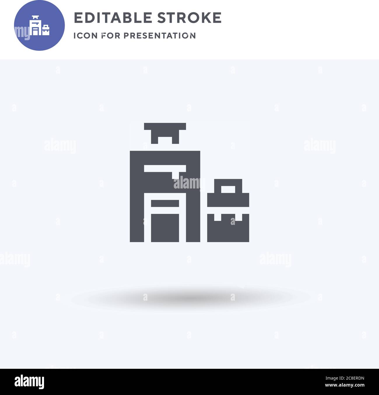Baggage icon vector, filled flat sign, solid pictogram isolated on ...