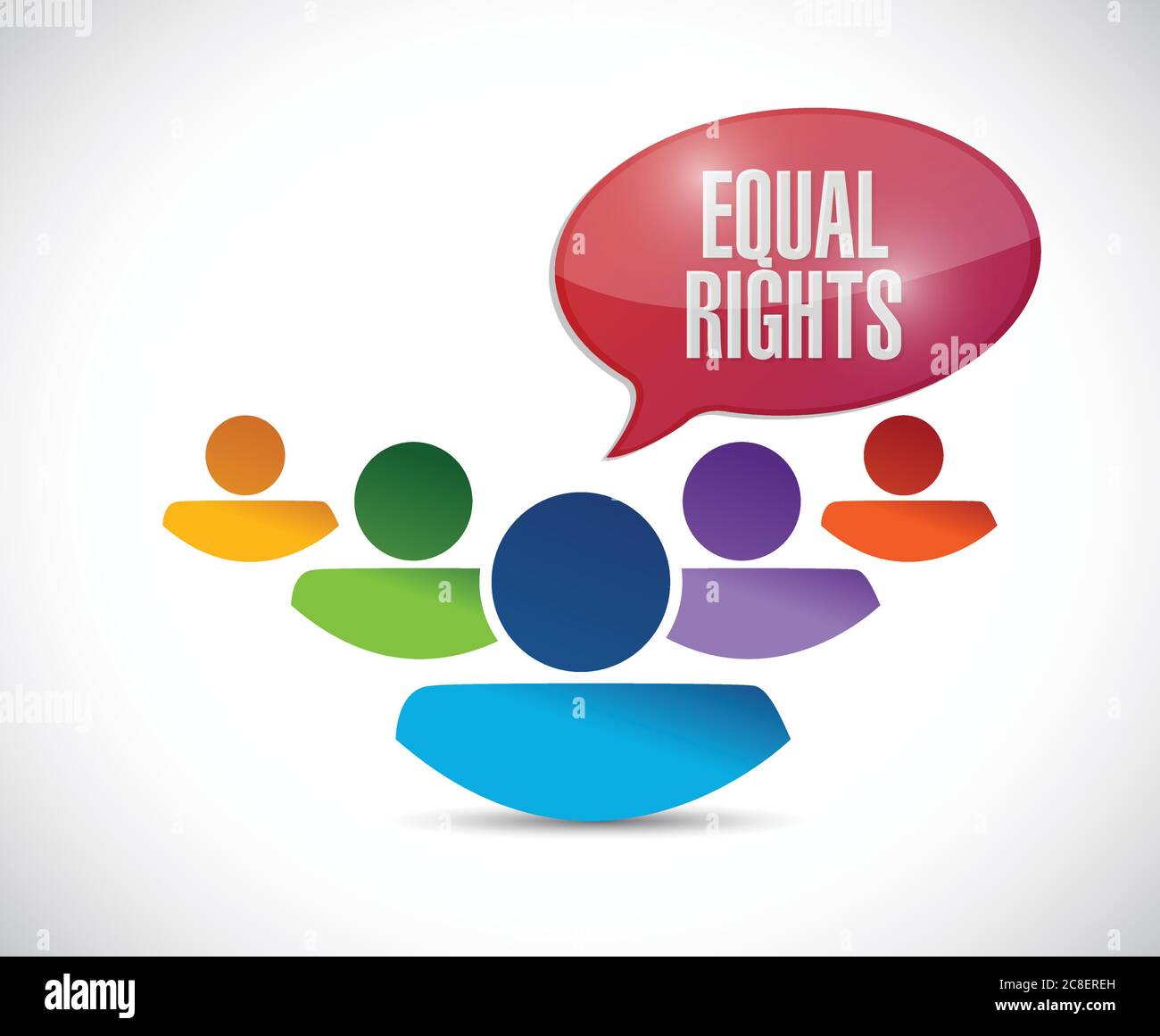 Equal rights diversity people illustration design over a white ...