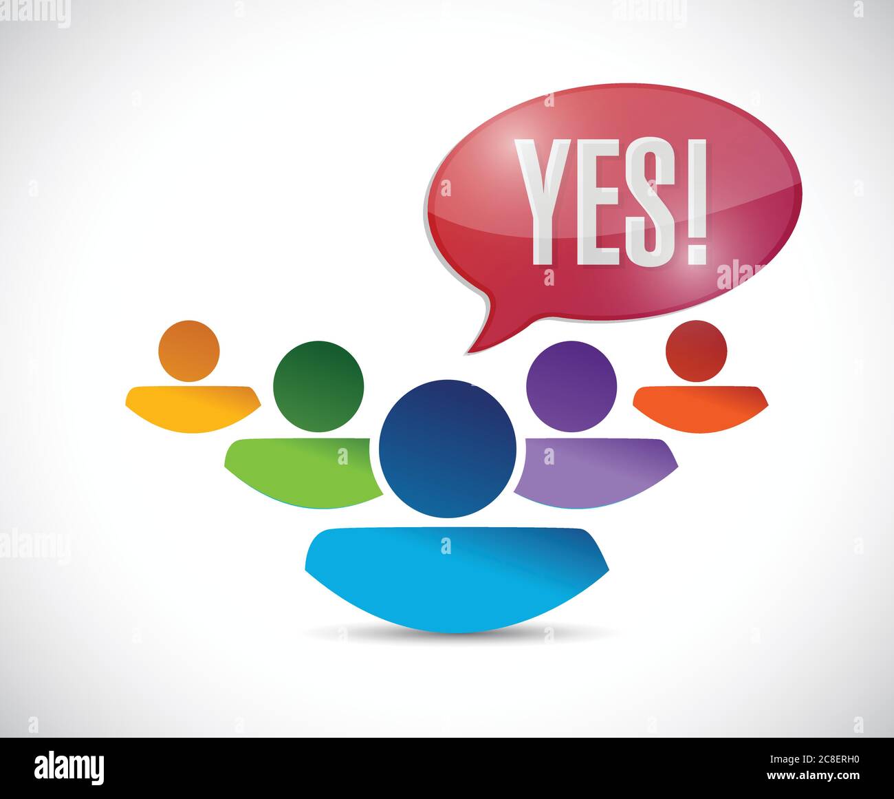 Yes message people illustration design over a white Stock Vector Image ...
