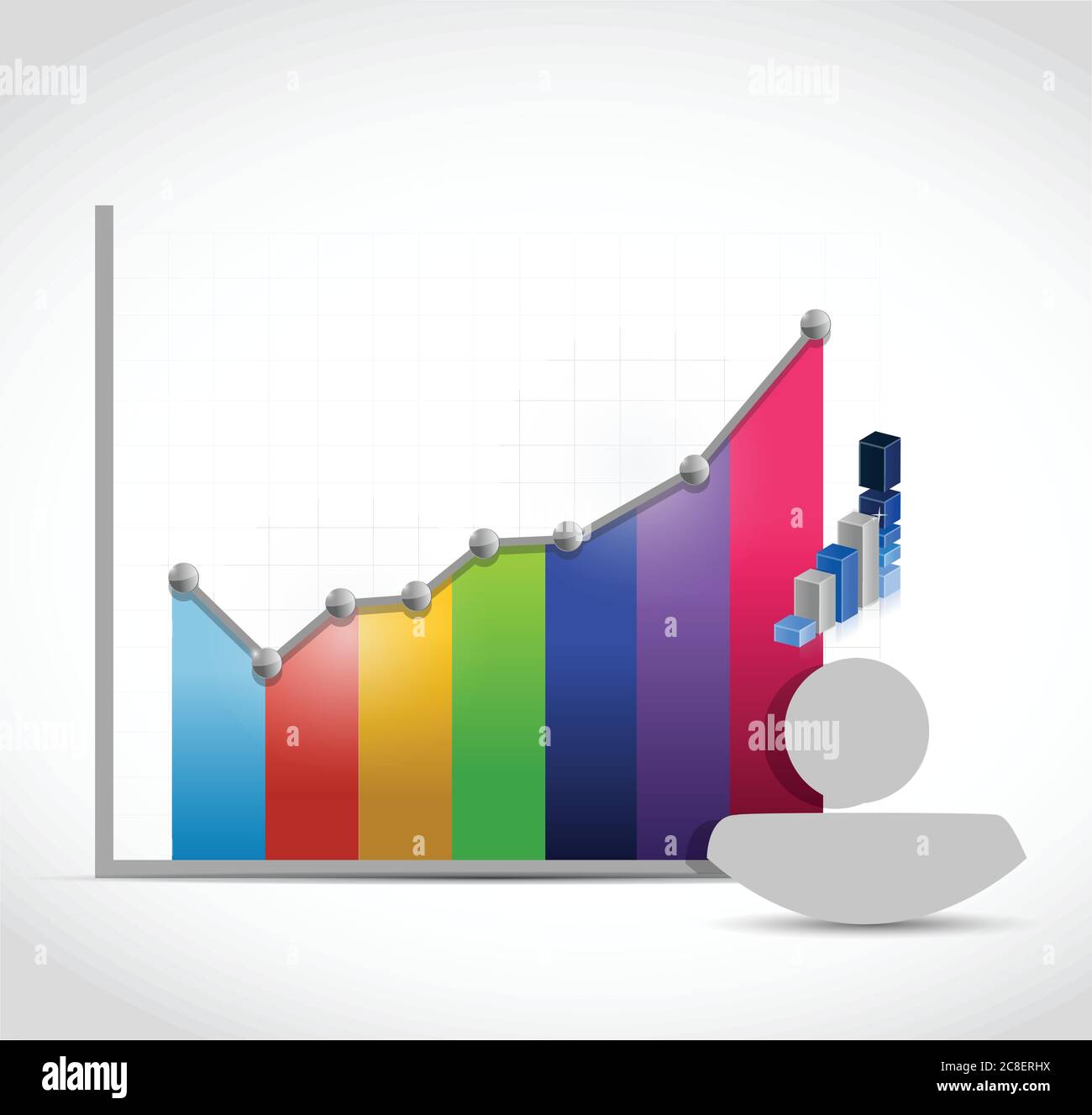 People color graph color illustration design over a white background ...