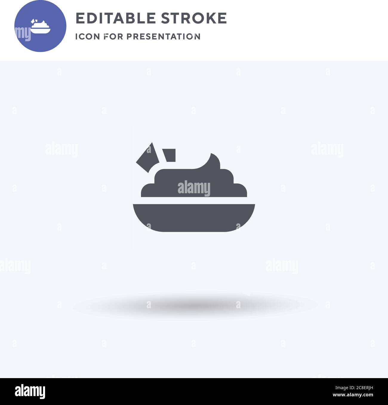 Hummus icon vector, filled flat sign, solid pictogram isolated on white ...