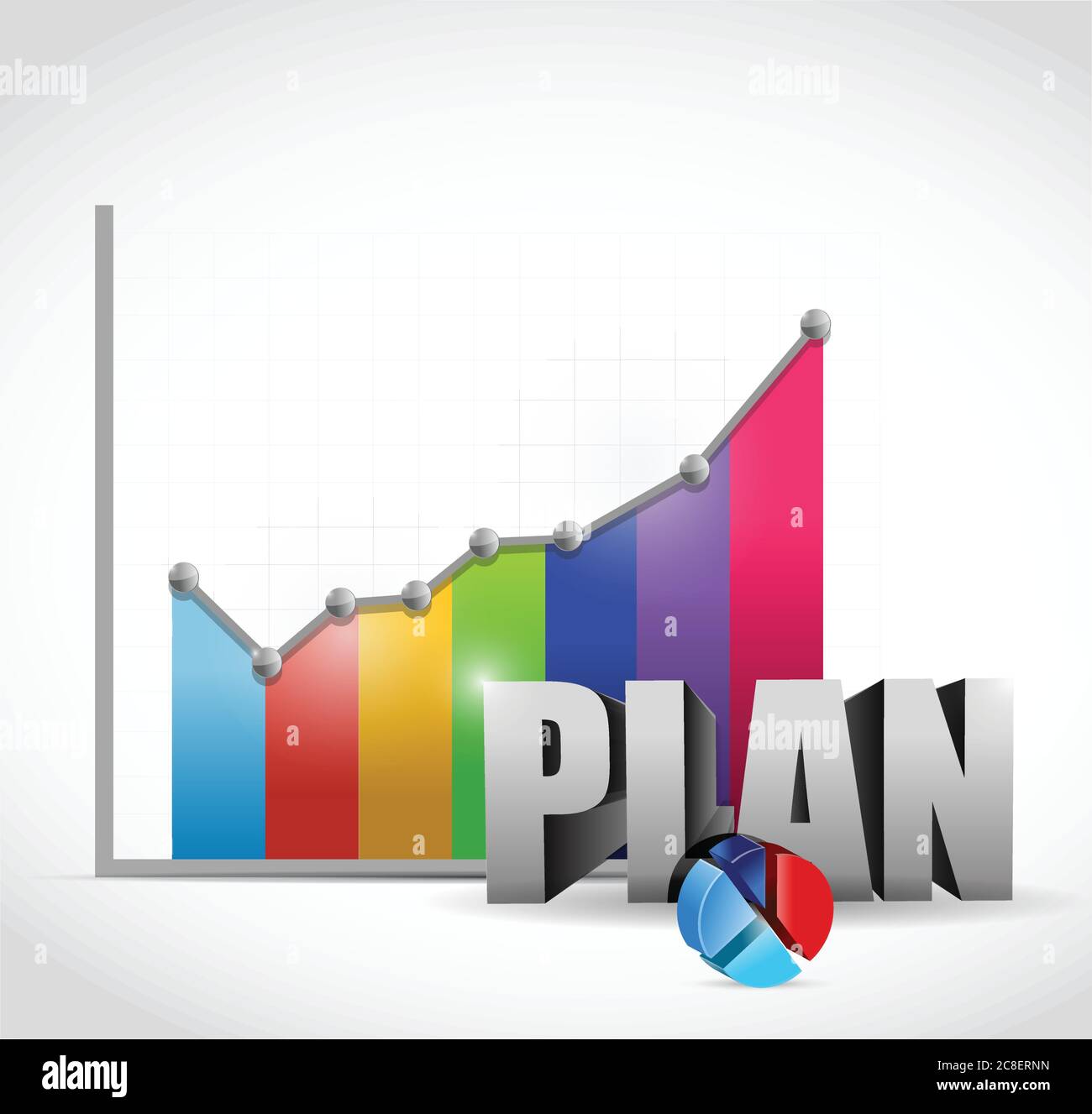 Plan business graph illustration design over a white background Stock ...