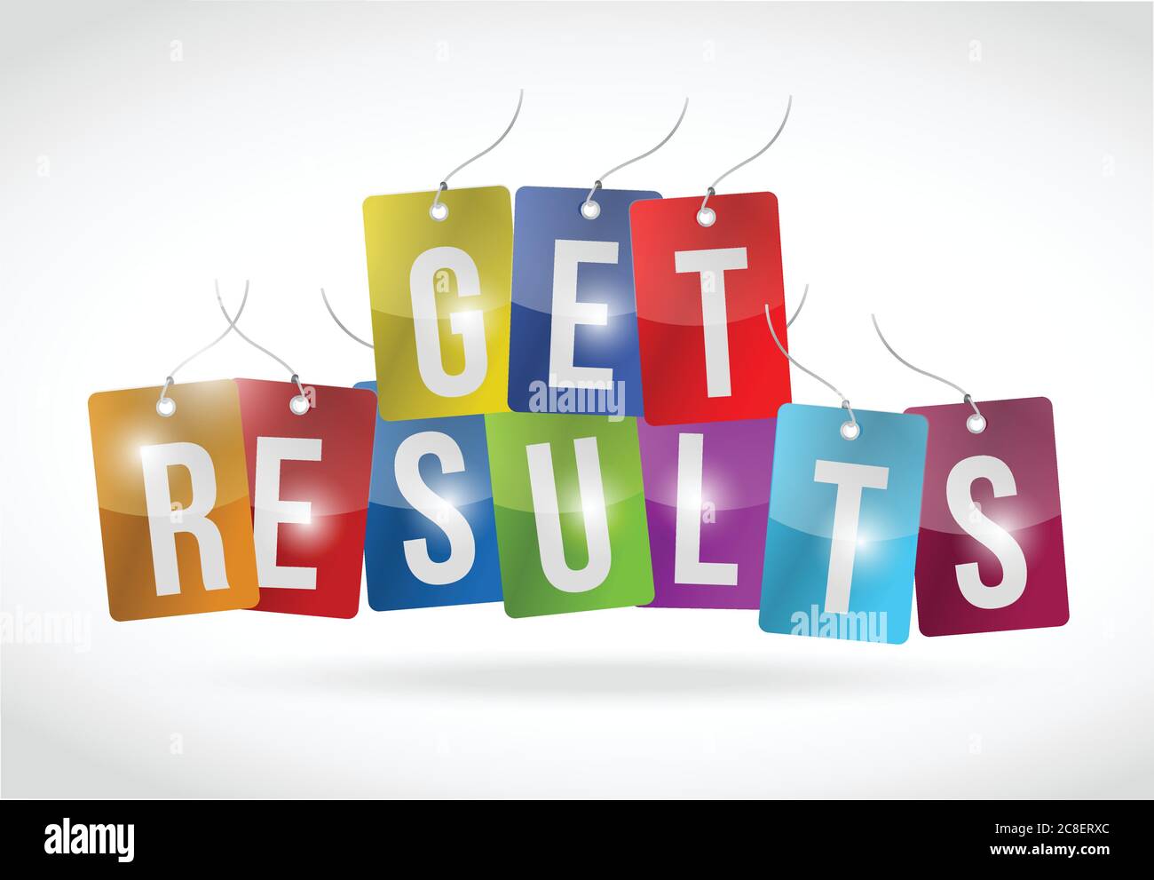 Get results tags illustration design over a white background Stock ...