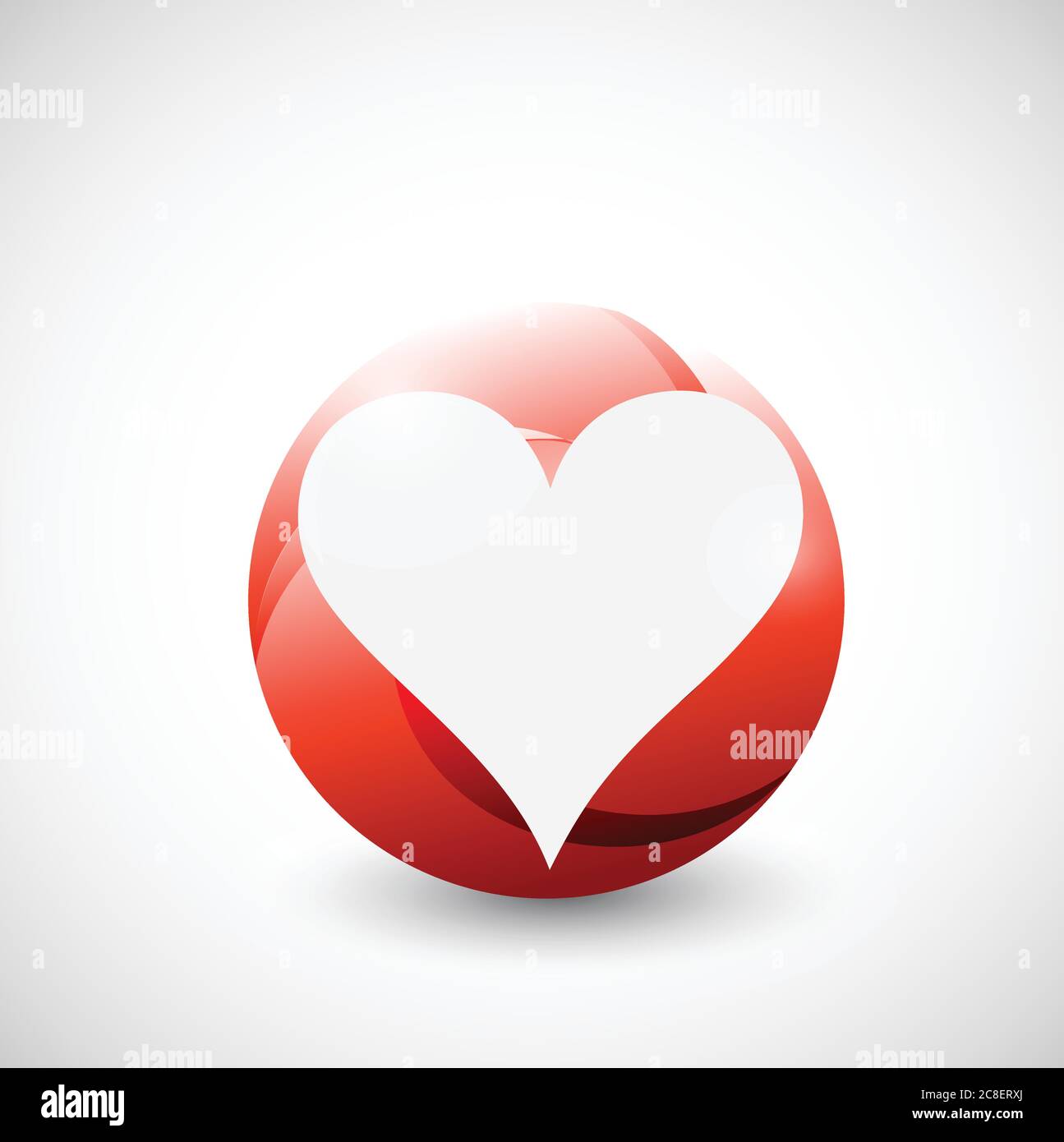 Heart inside a circle illustration design over a white background Stock ...