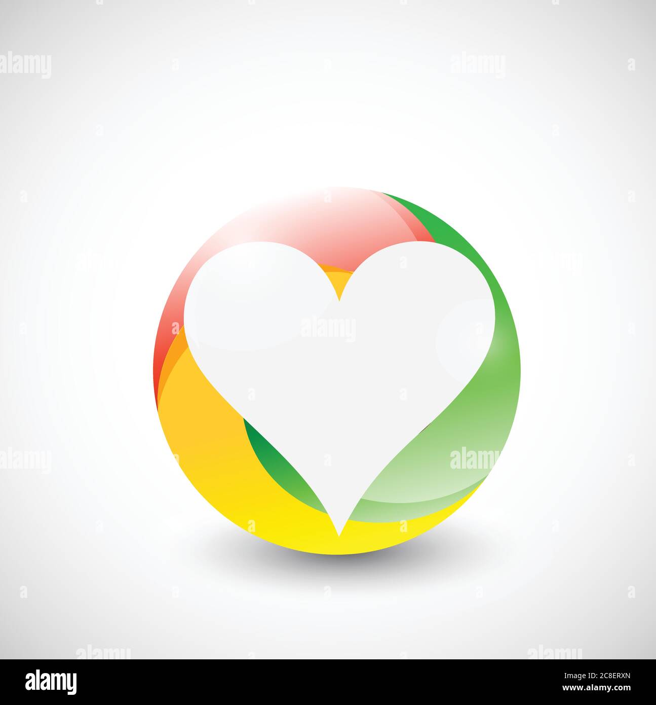 Heart inside a color circle illustration design over a white background ...