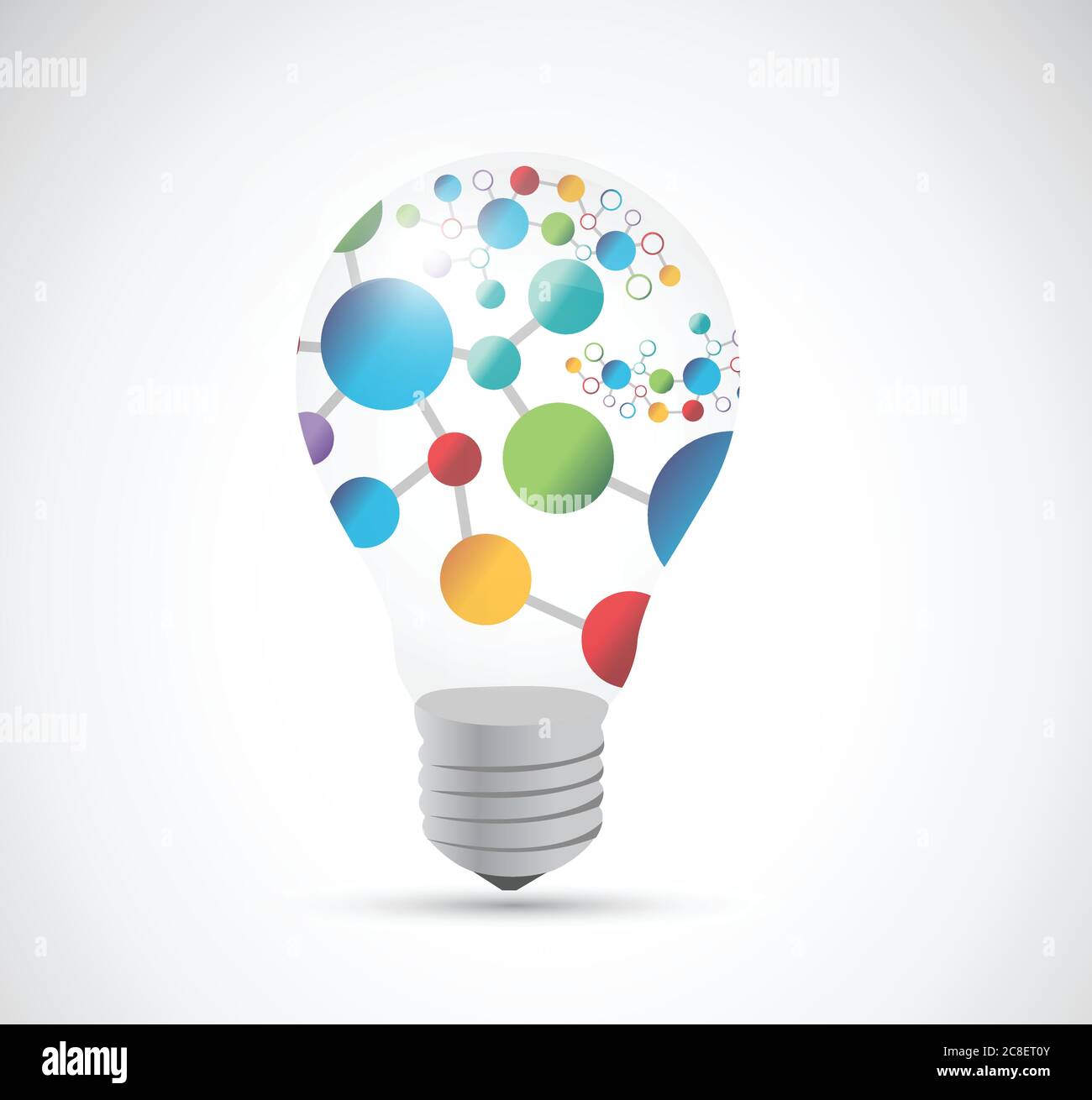 Light bulb atop connection illustration design over a white background ...