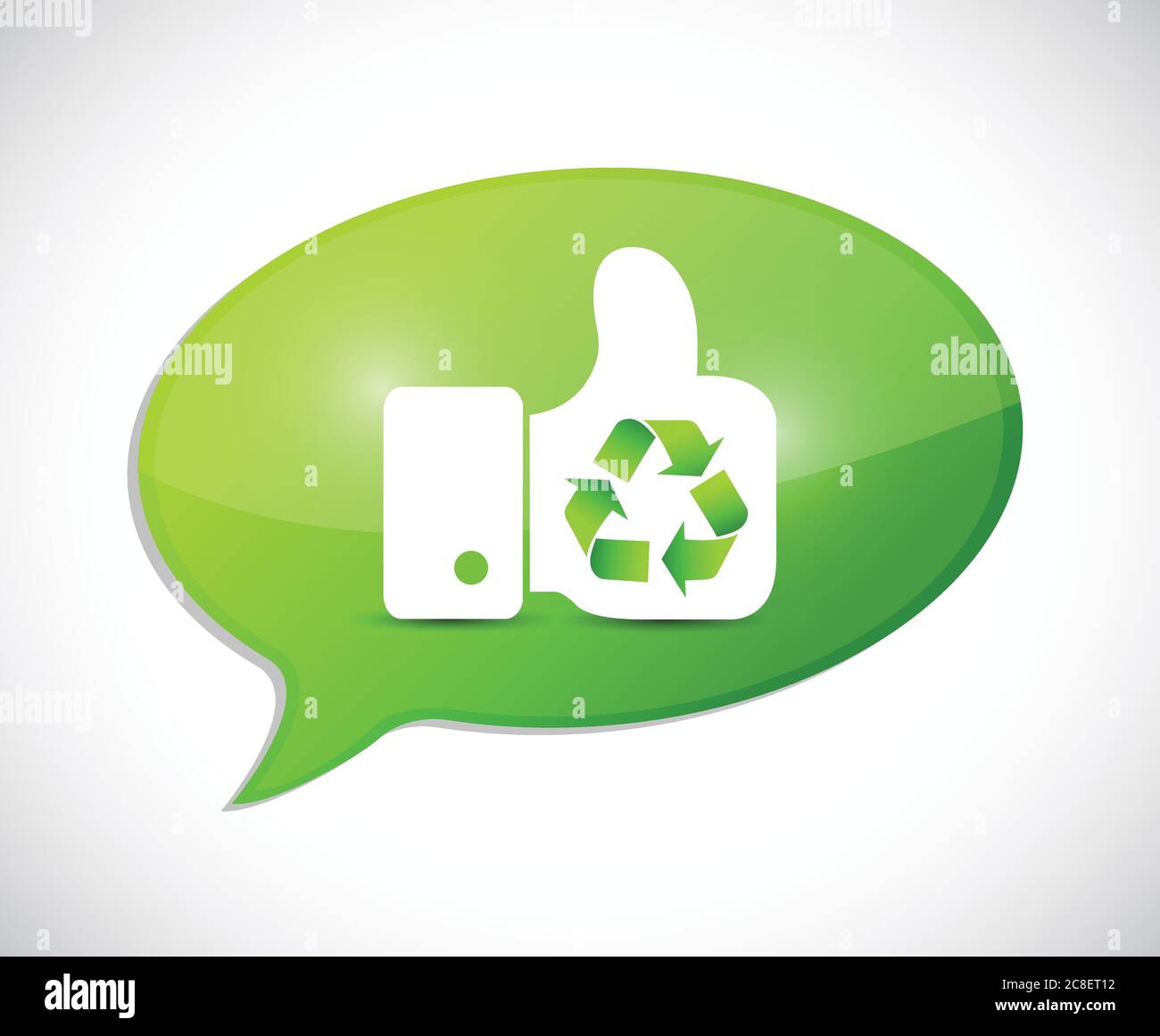 Recycle handprint illustration design over a white background Stock ...