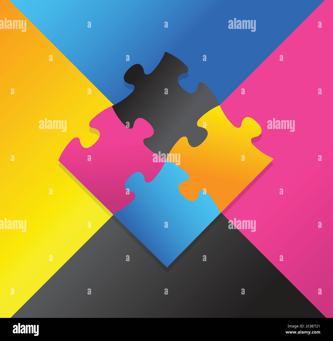 Color puzzle illustration design over a multicolor background Stock ...