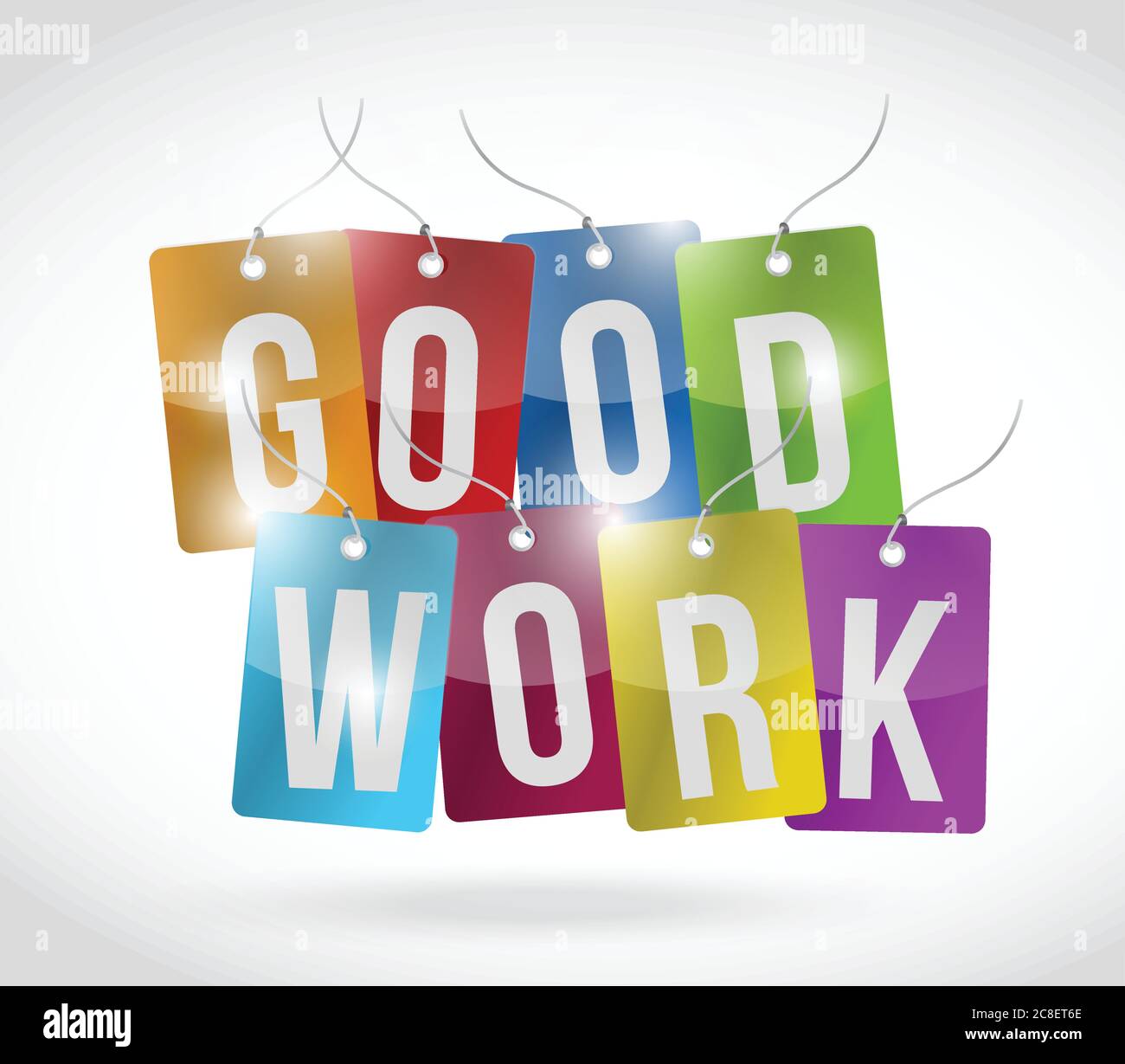 Good work tags illustration design over a white background Stock Vector ...