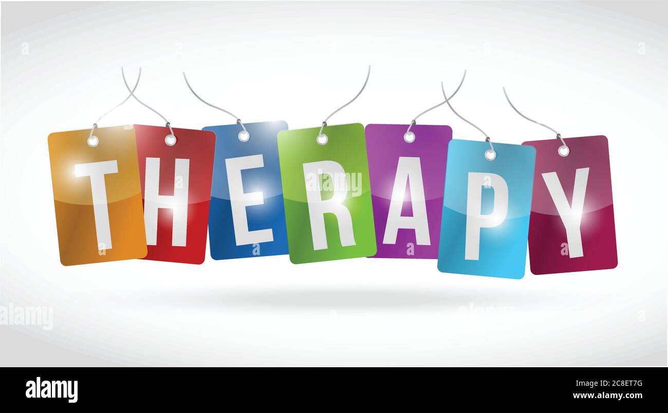 Therapy tag post illustration design over a white background Stock ...