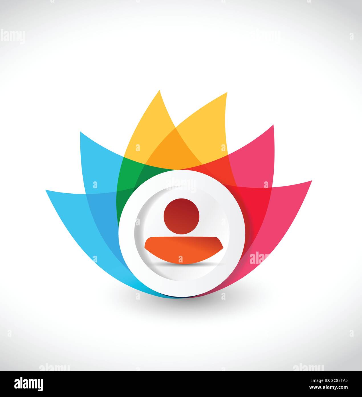 Color avatar icon flower illustration design over a white background ...