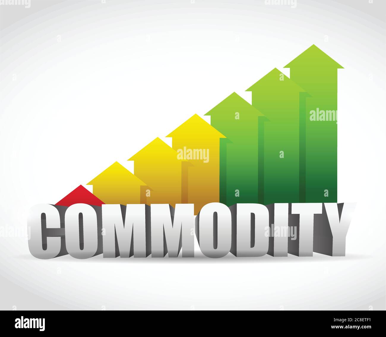 Commodity business successful graph illustration design over a white ...