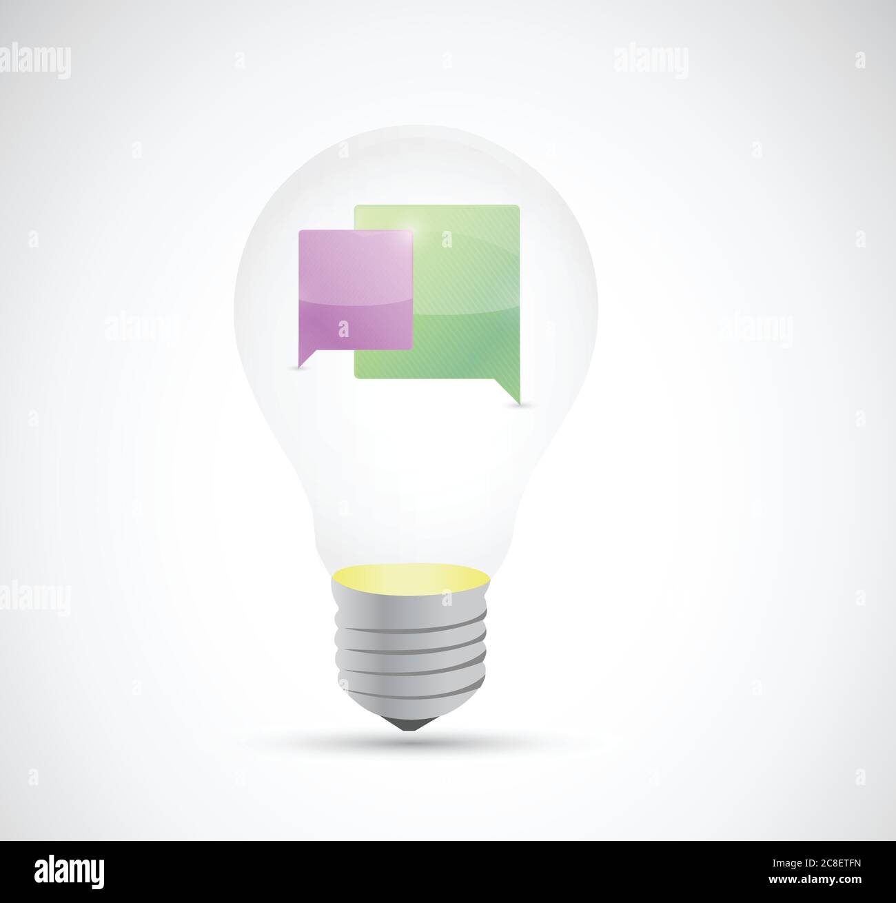 Communication concept inside a light bulb illustration design over a ...