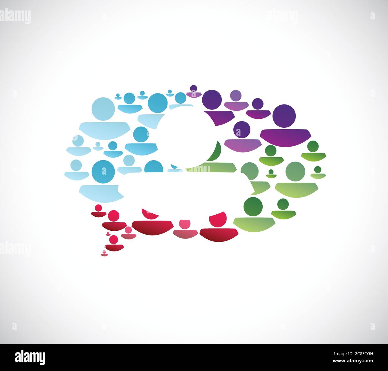 Colorful people message bubble illustration design over a white ...
