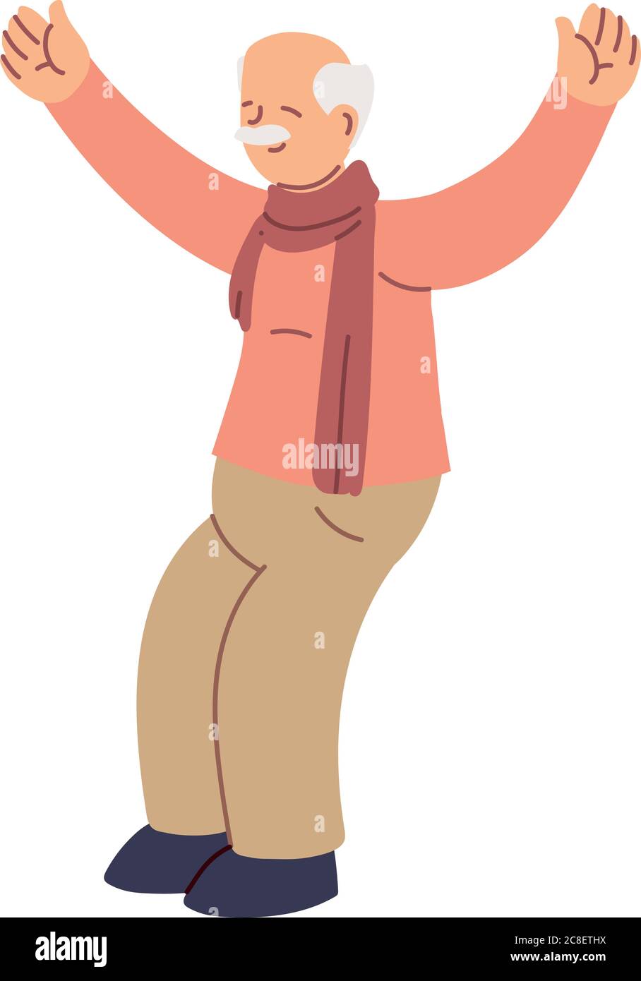 grandfather old man smiling cartoon vector illustration design Stock ...