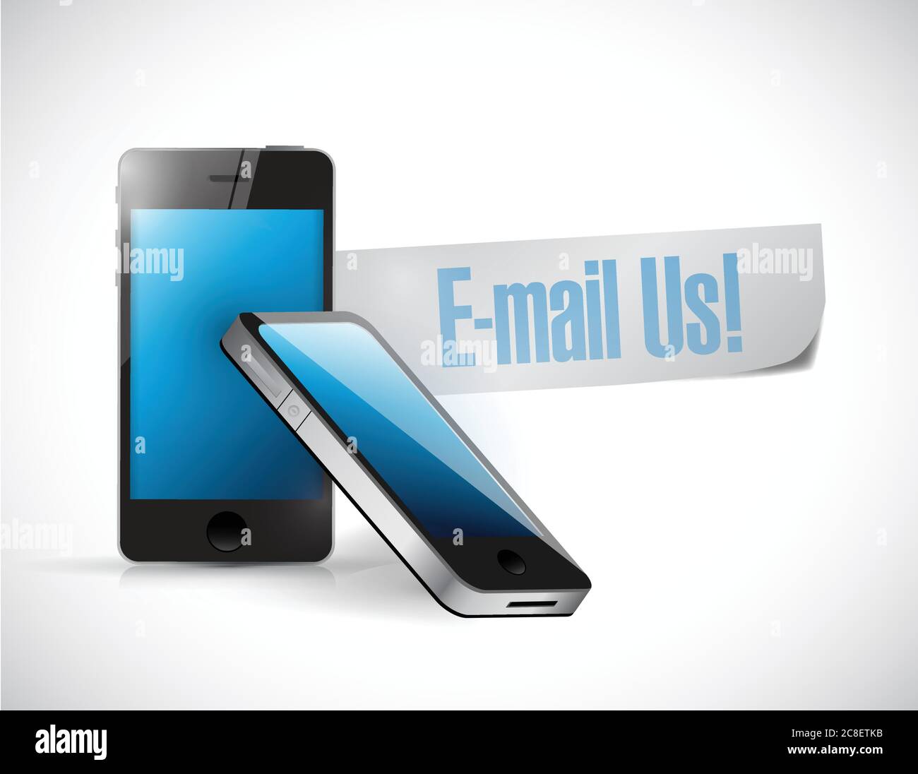 Email us sign and phone. illustration design over a white background ...