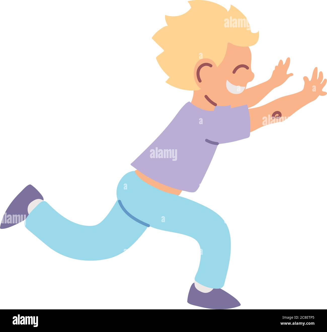 little boy smiling running cartoon vector illustration design Stock ...