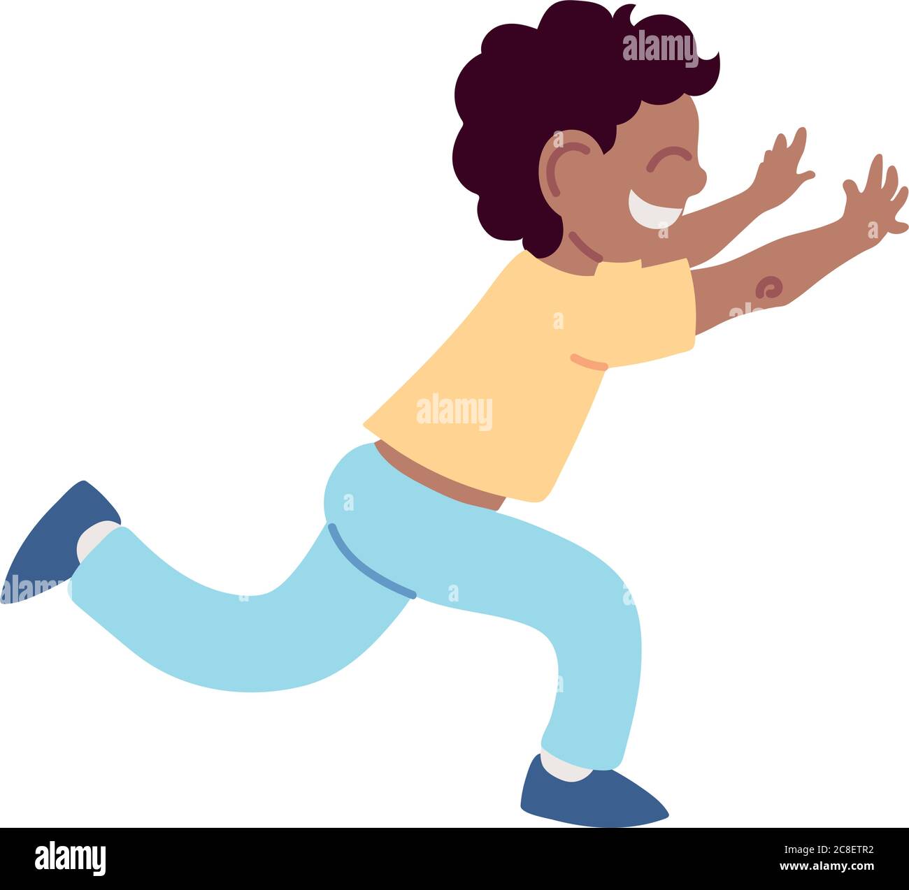 little boy smiling running cartoon vector illustration design Stock ...