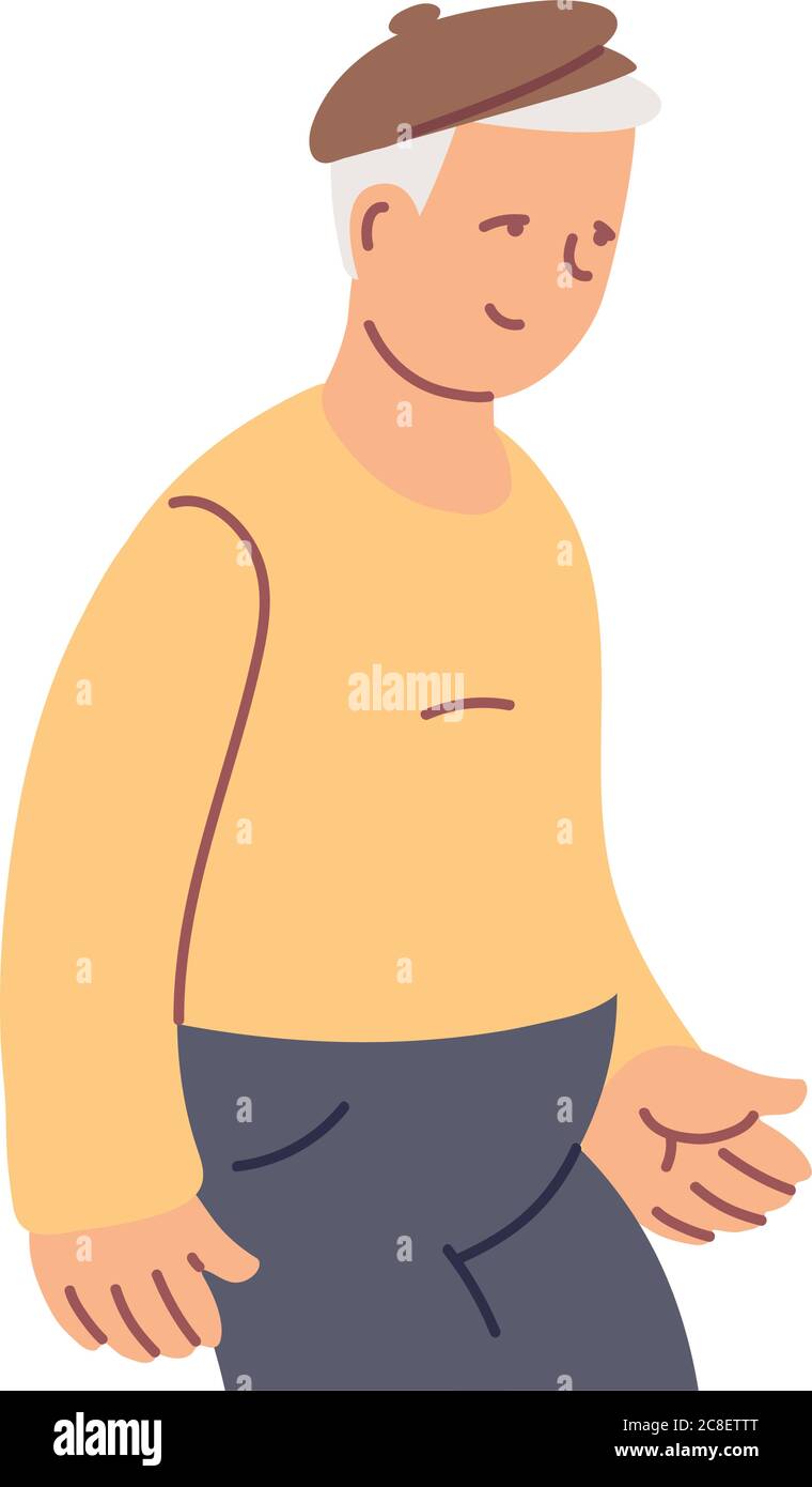 Old man grey hair smiling Stock Vector Images - Alamy