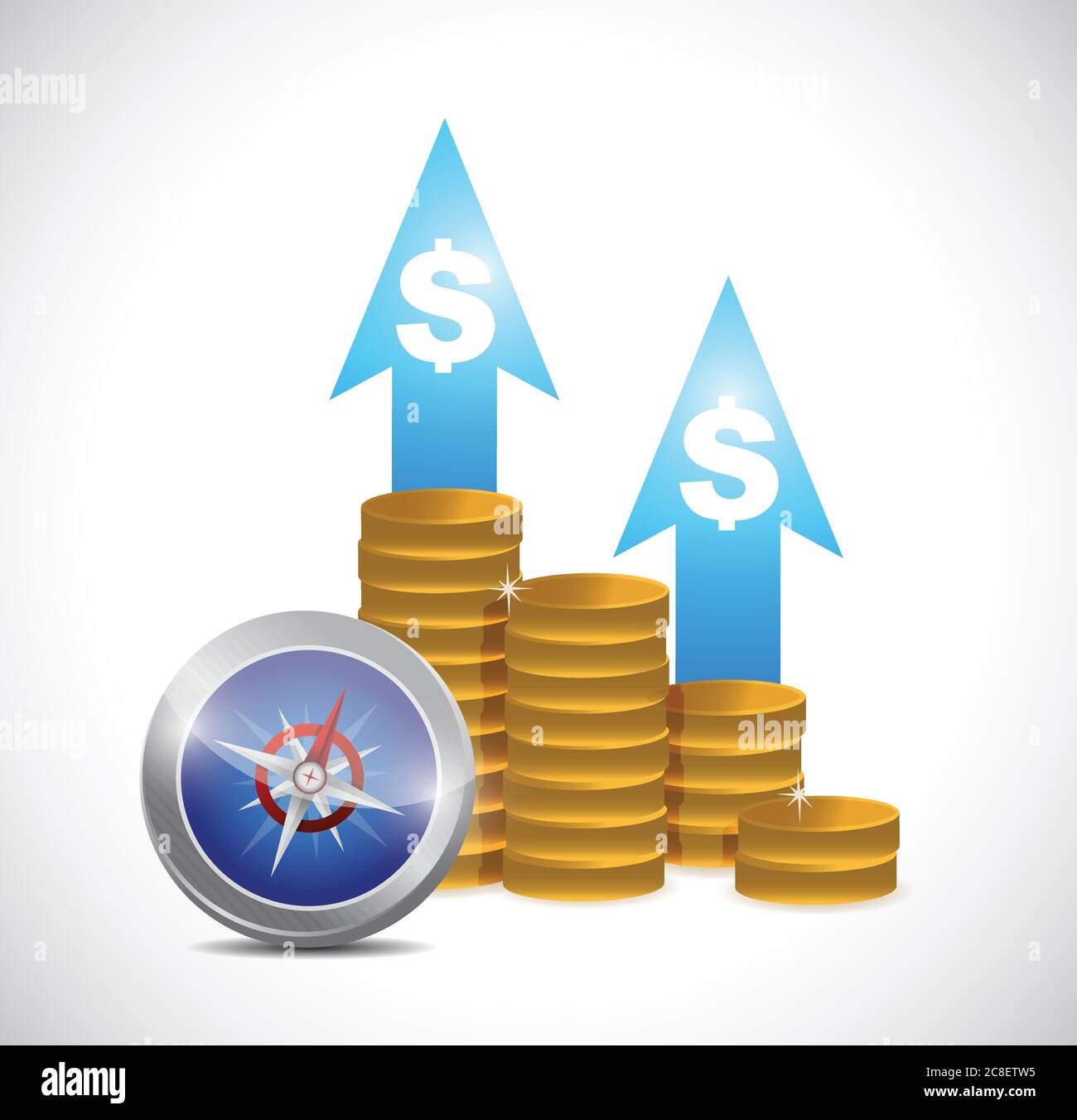 Compass guide to success illustration design over a white background ...