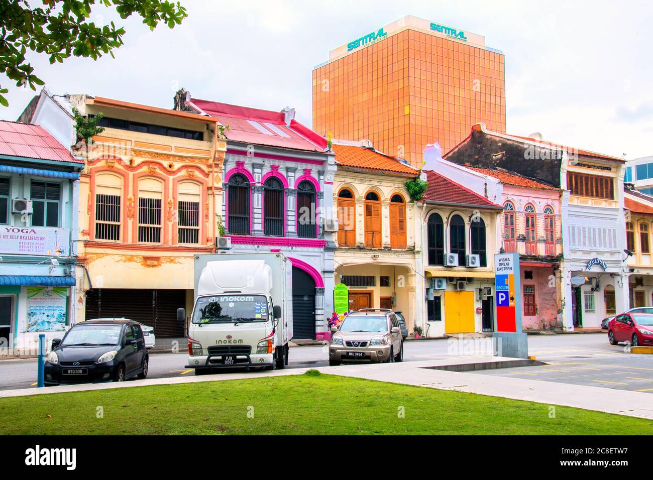 shops in the market at little india street,george town,penang,malaysia ...