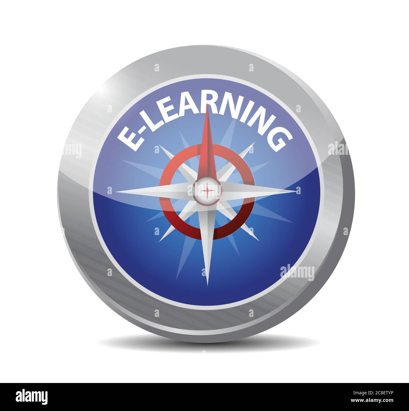 E learning compass guide illustration design over white Stock Vector ...