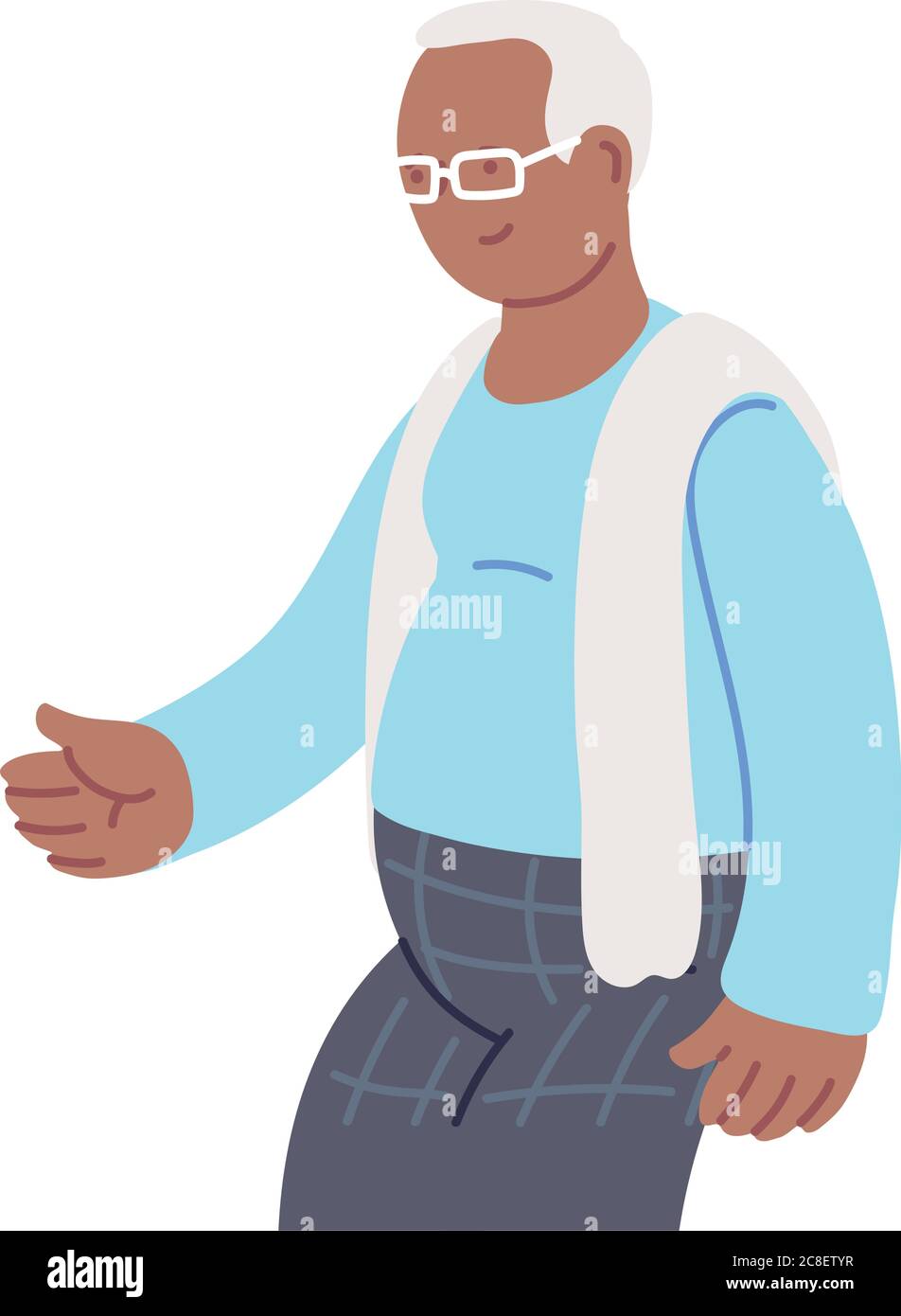 grandfather old man smiling cartoon vector illustration design Stock ...