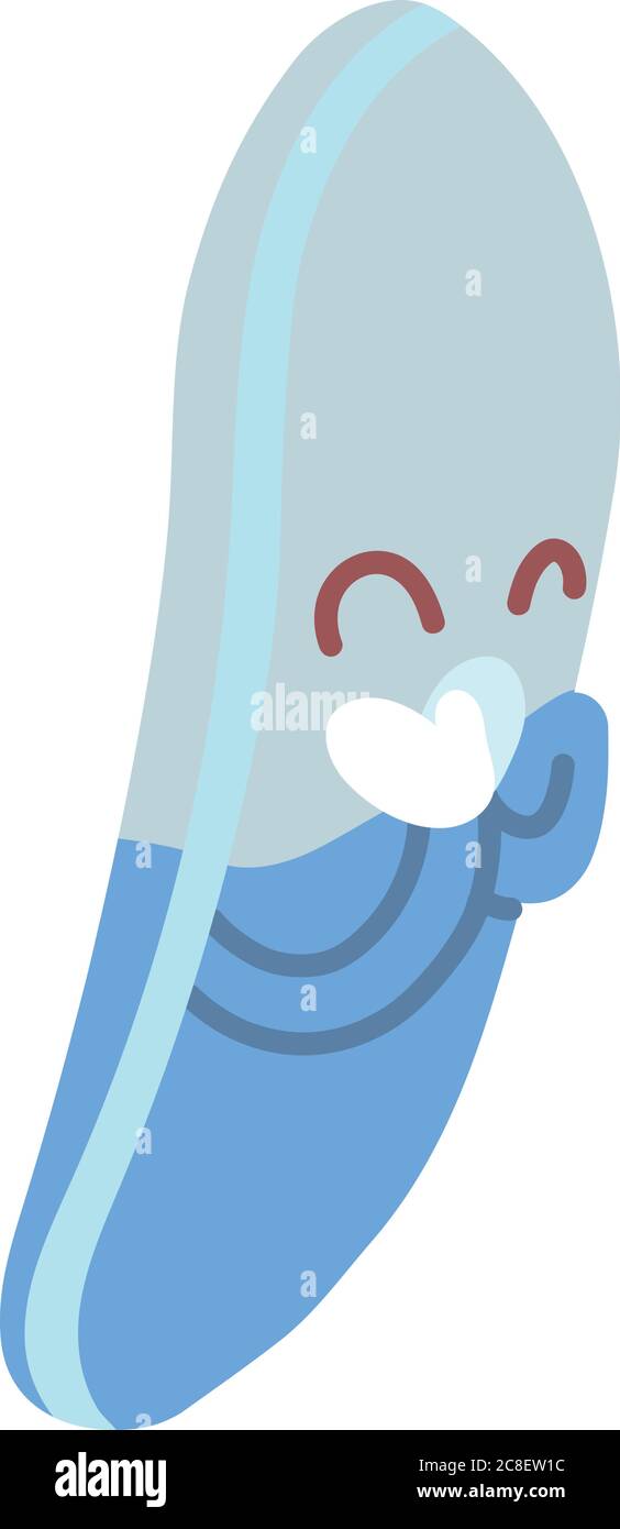 eraser with happy face cartoon, school supplies vector illustration ...