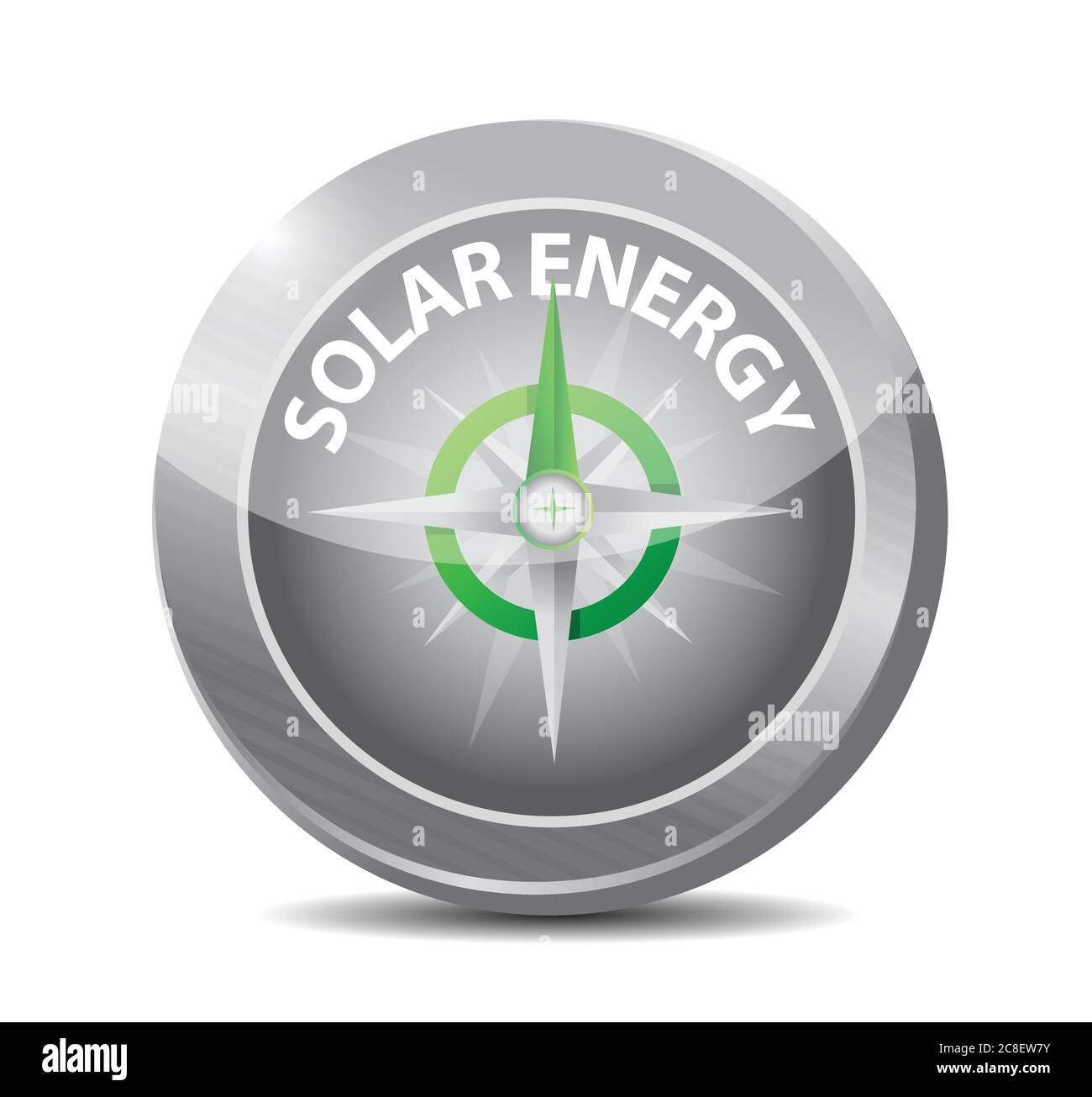 Solar energy compass illustration design over a white background Stock ...