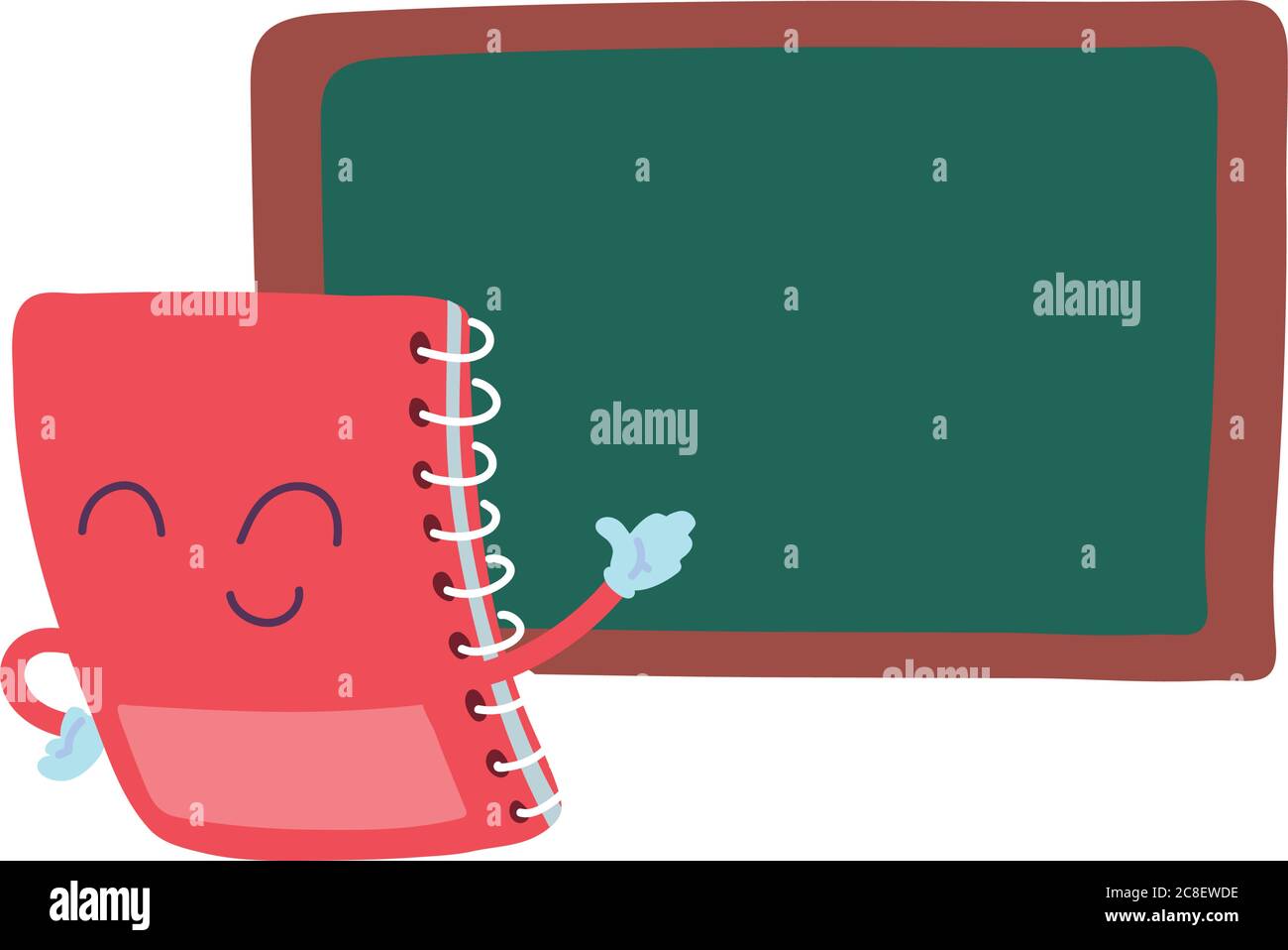 board and notebook with happy face cartoon vector illustration design ...