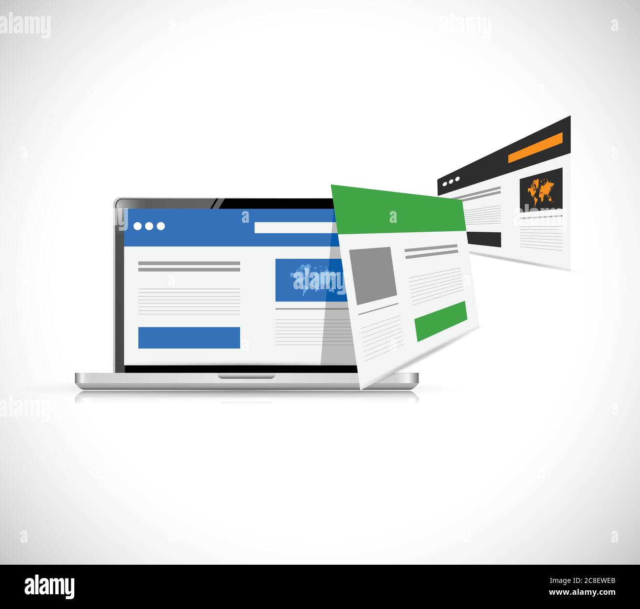 Website templates design concept illustration design over a white ...