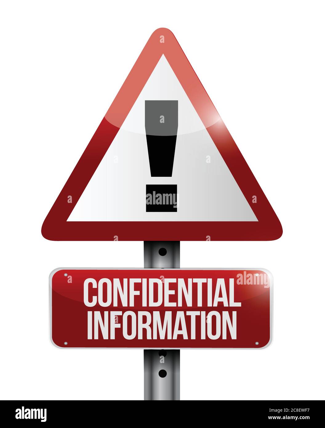 Confidential information warning road sign illustration design over a ...