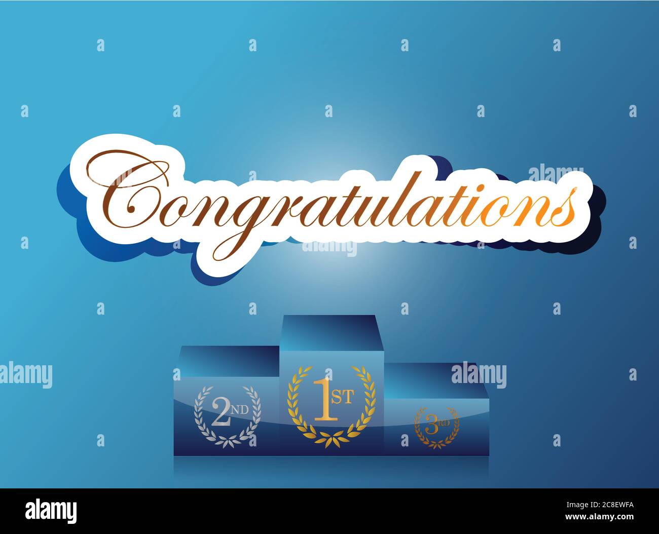 Congratulation podium illustration design over a white background Stock ...