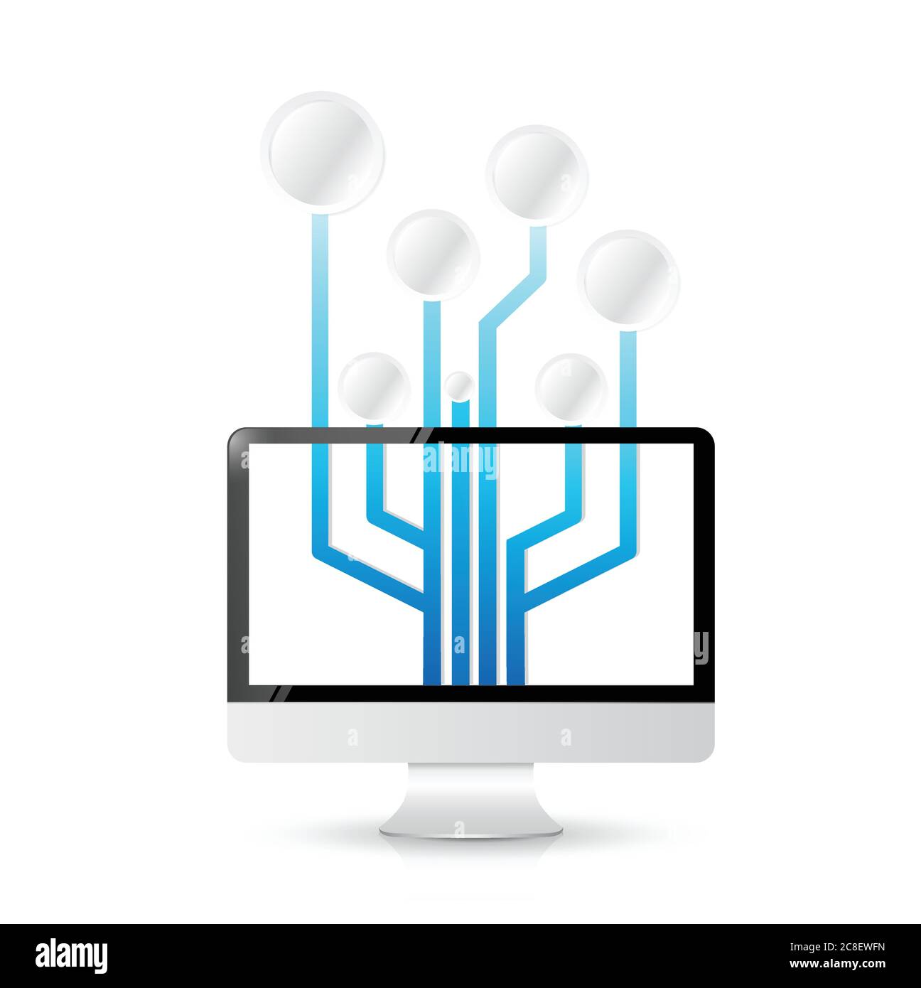 Computer diagram illustration design over a white background Stock ...