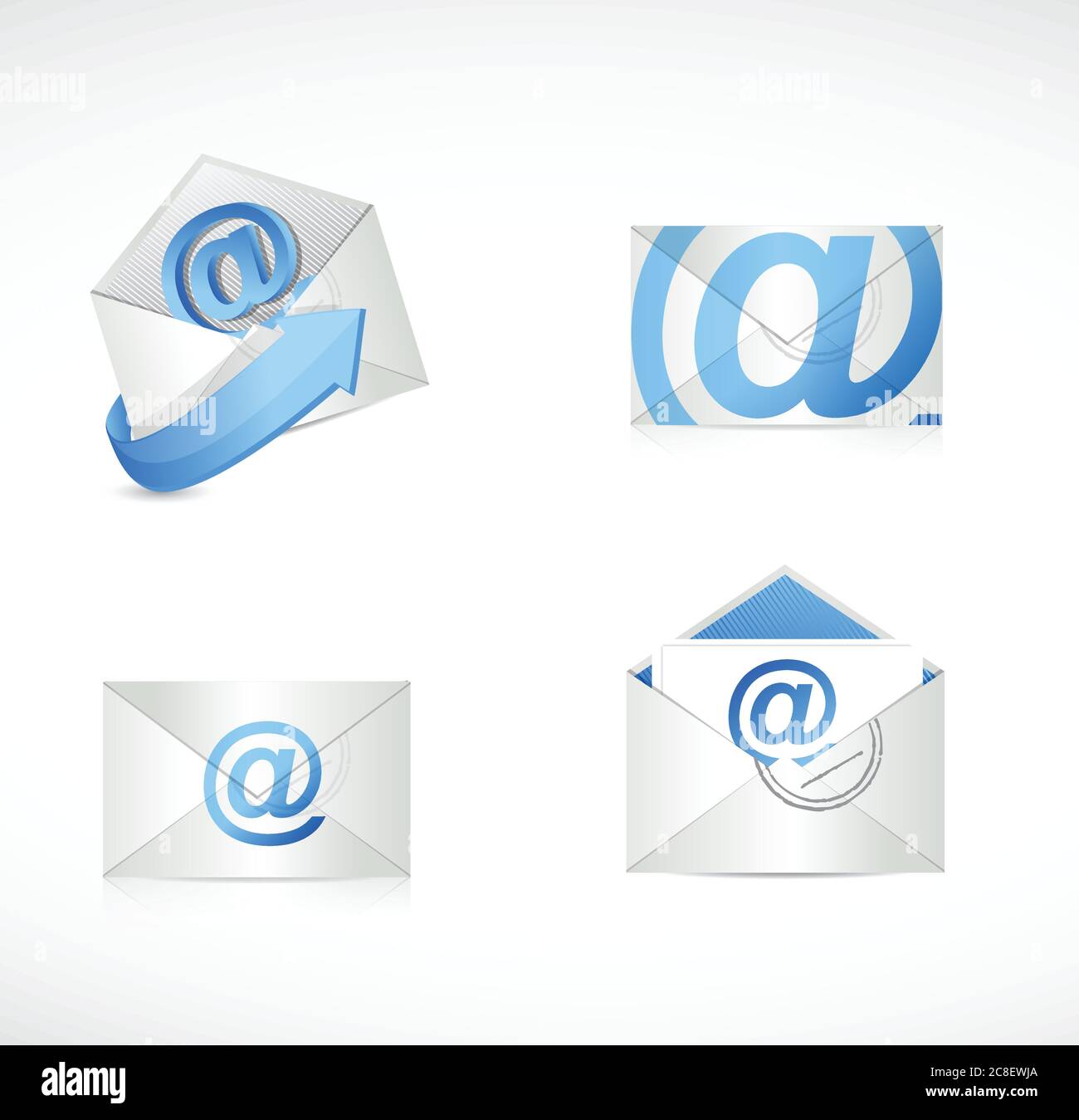 Blue email envelopes illustration design over a white background Stock ...