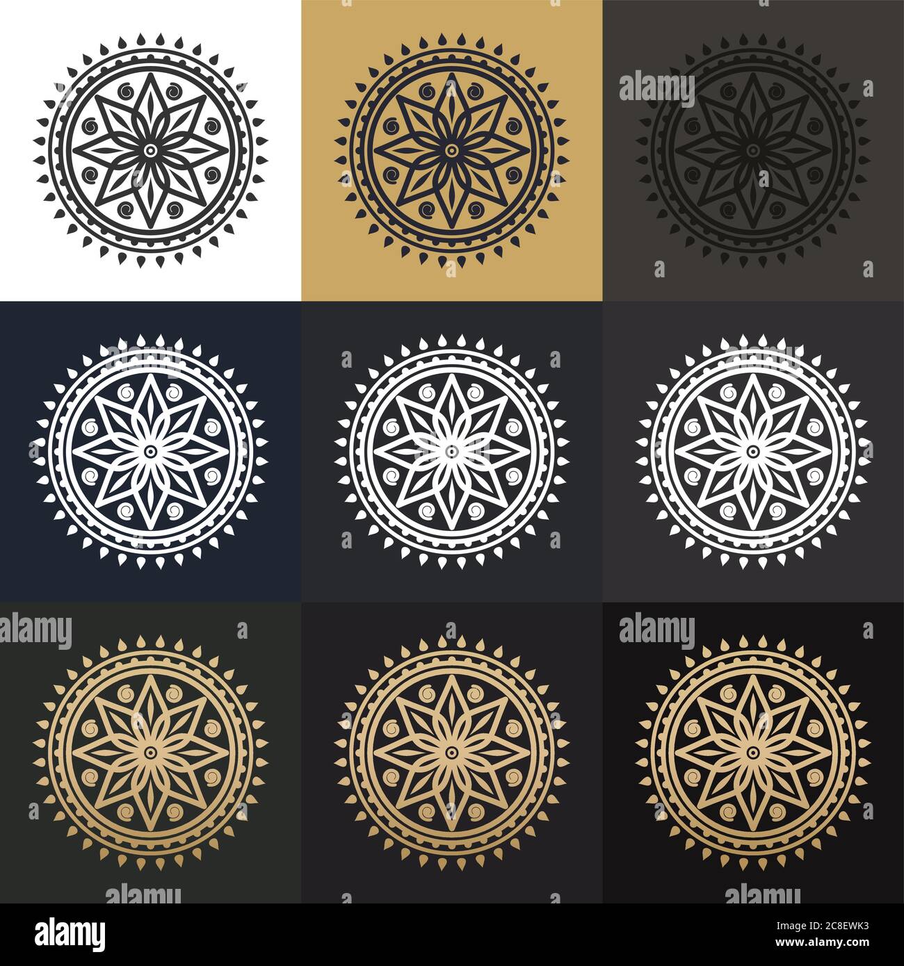 Mandalas set pattern hi-res stock photography and images - Alamy