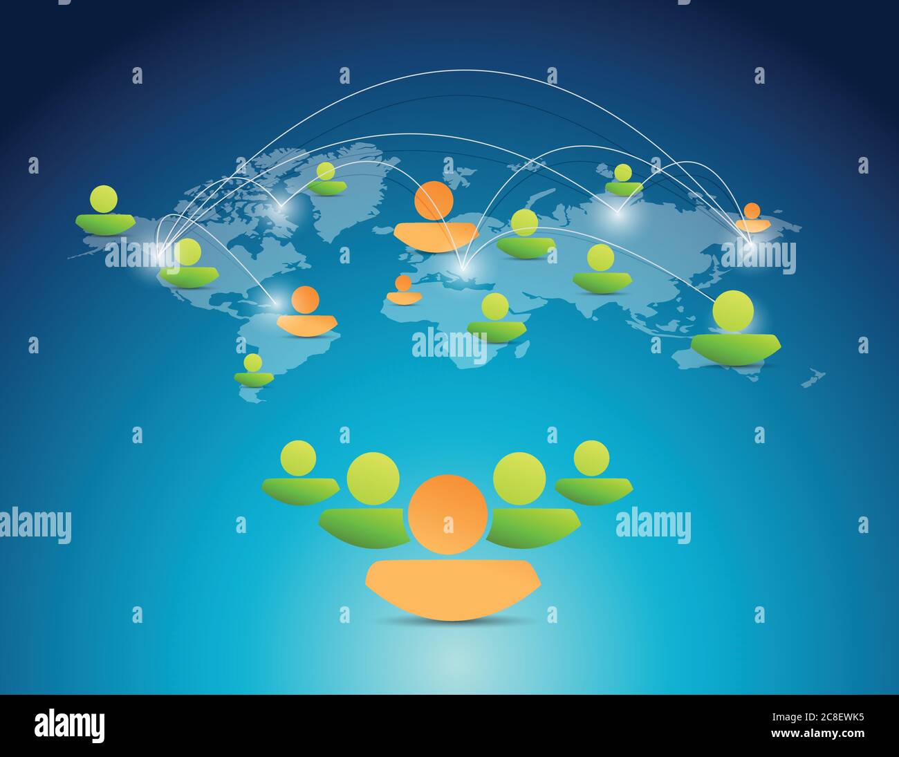 Avatar network connection social network. illustration design over a ...