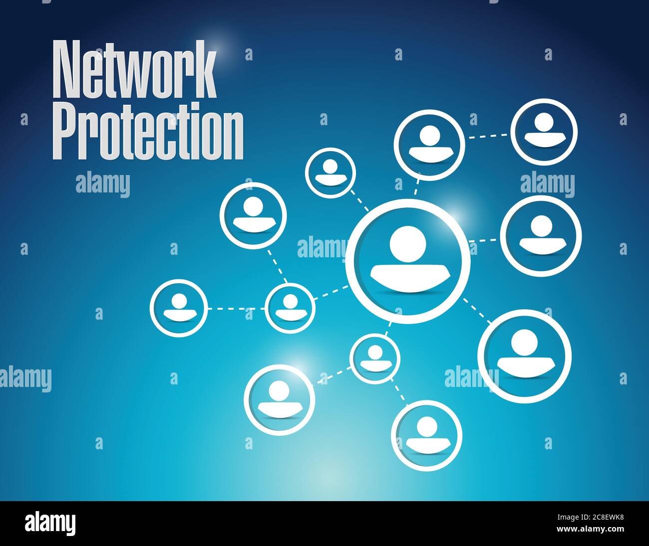 Network protection diagram illustration design over a blue background ...