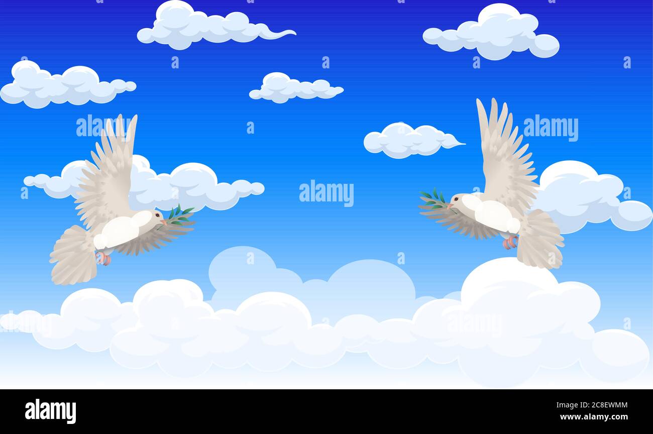 Bird flying on sky in Stock Vector Images - Alamy