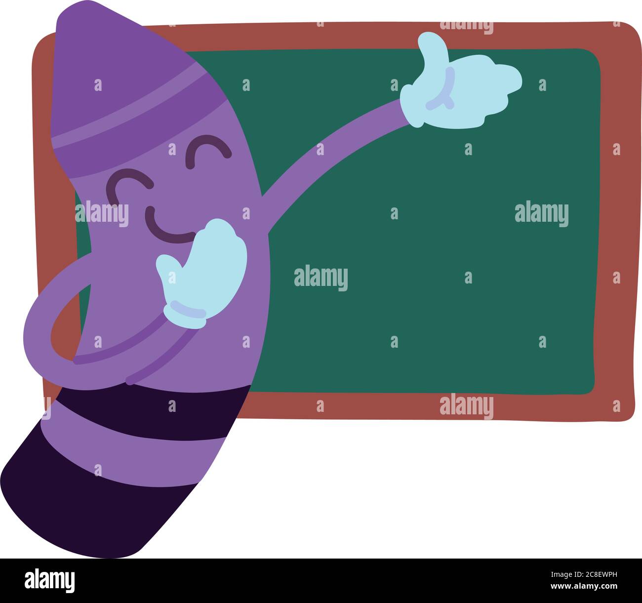 board and crayons with happy face cartoon vector illustration design ...