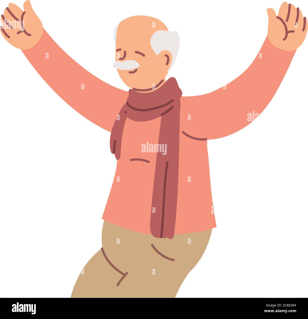 grandfather old man smiling cartoon vector illustration design Stock ...