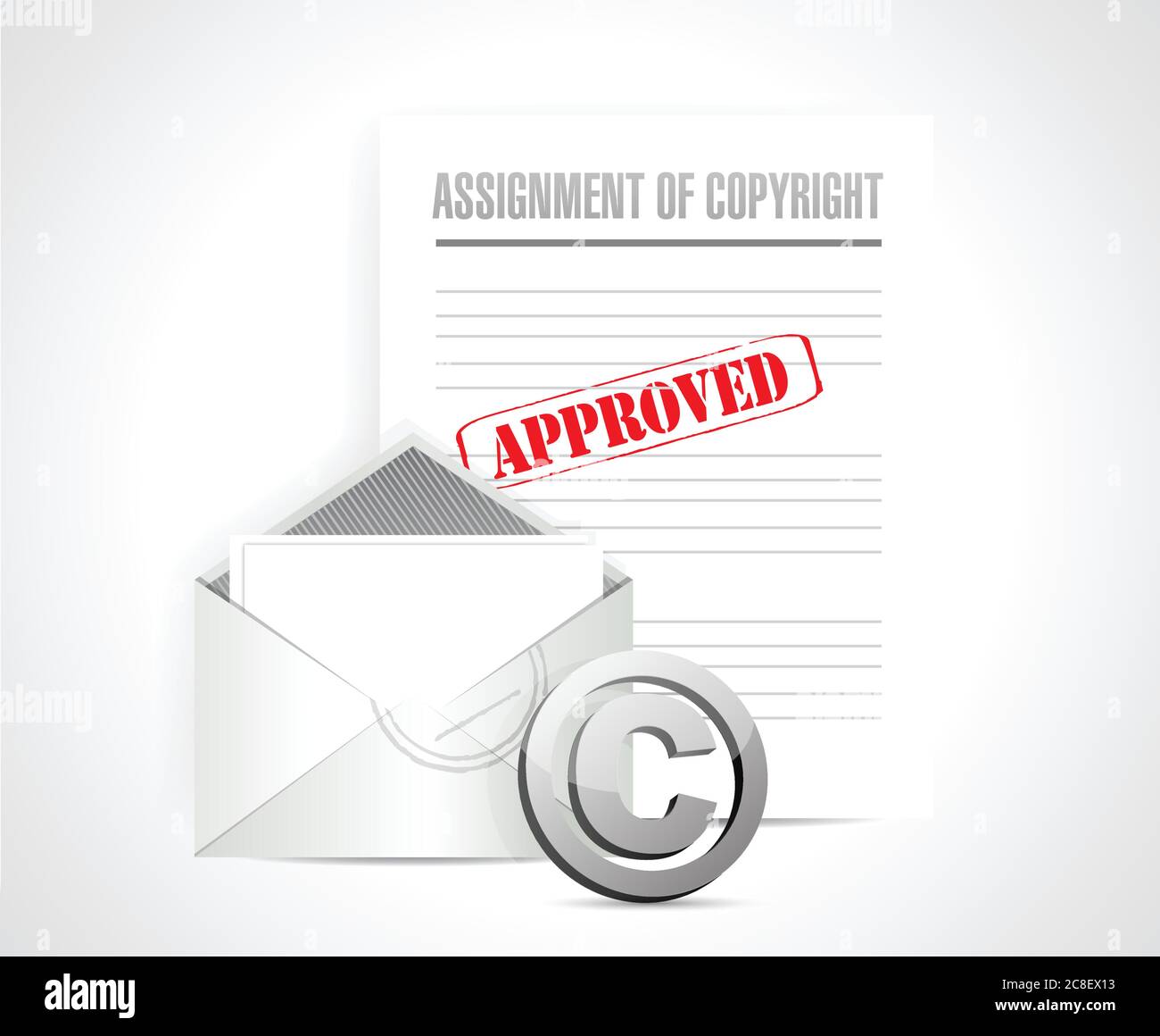 Assignment of copyright approved concept illustration design background ...