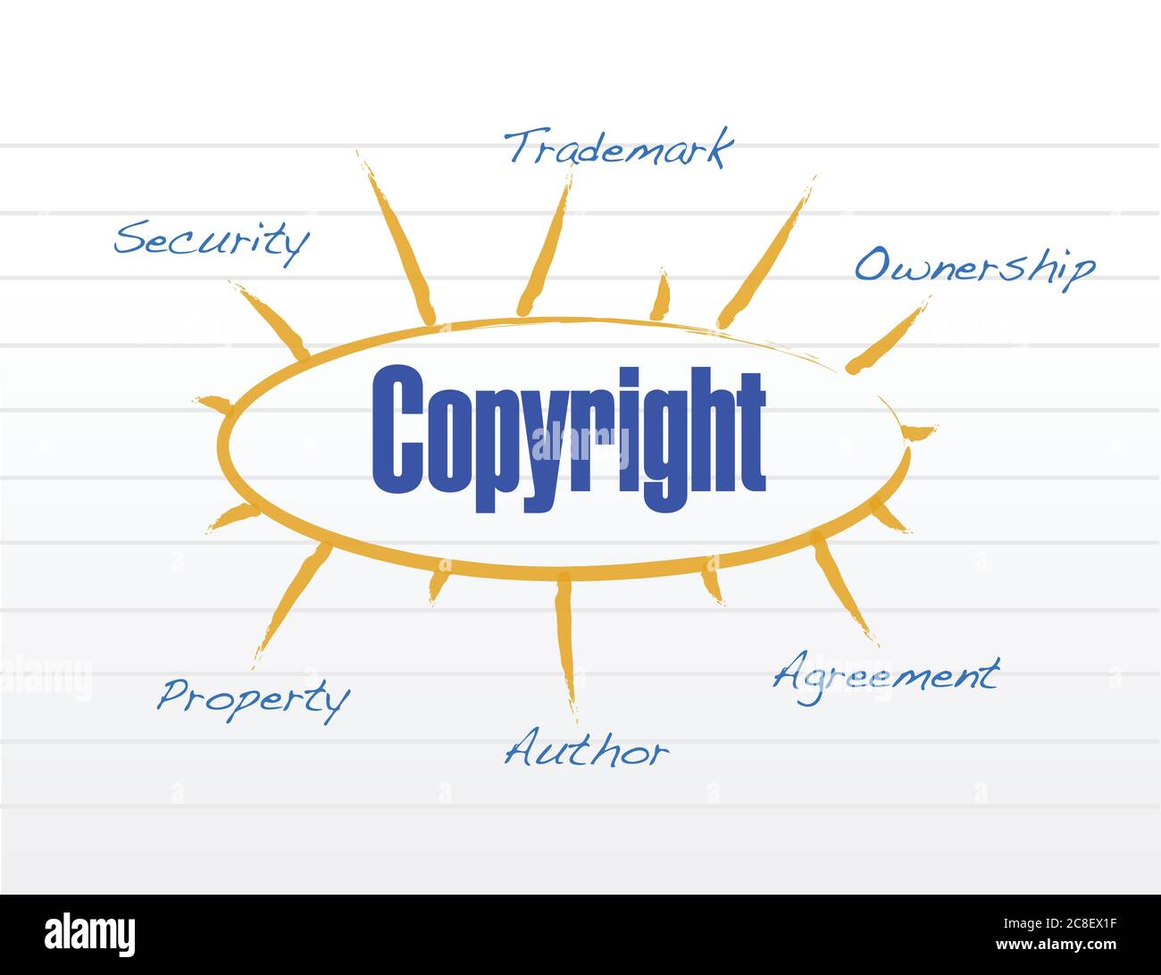 Copyright model illustration design over a white background Stock ...