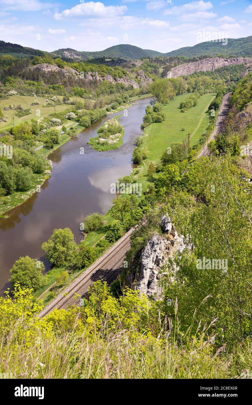 řeka Berounka z Tetína, Český kras, Česka republika / Berounka river ...