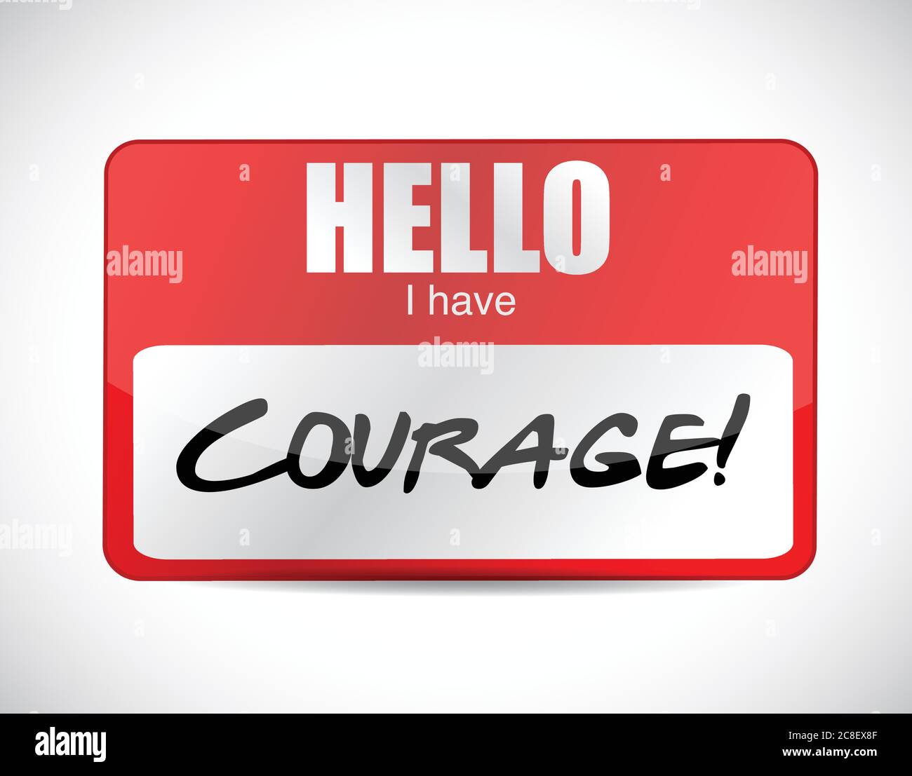 Courage name tag illustration design over a white background Stock ...