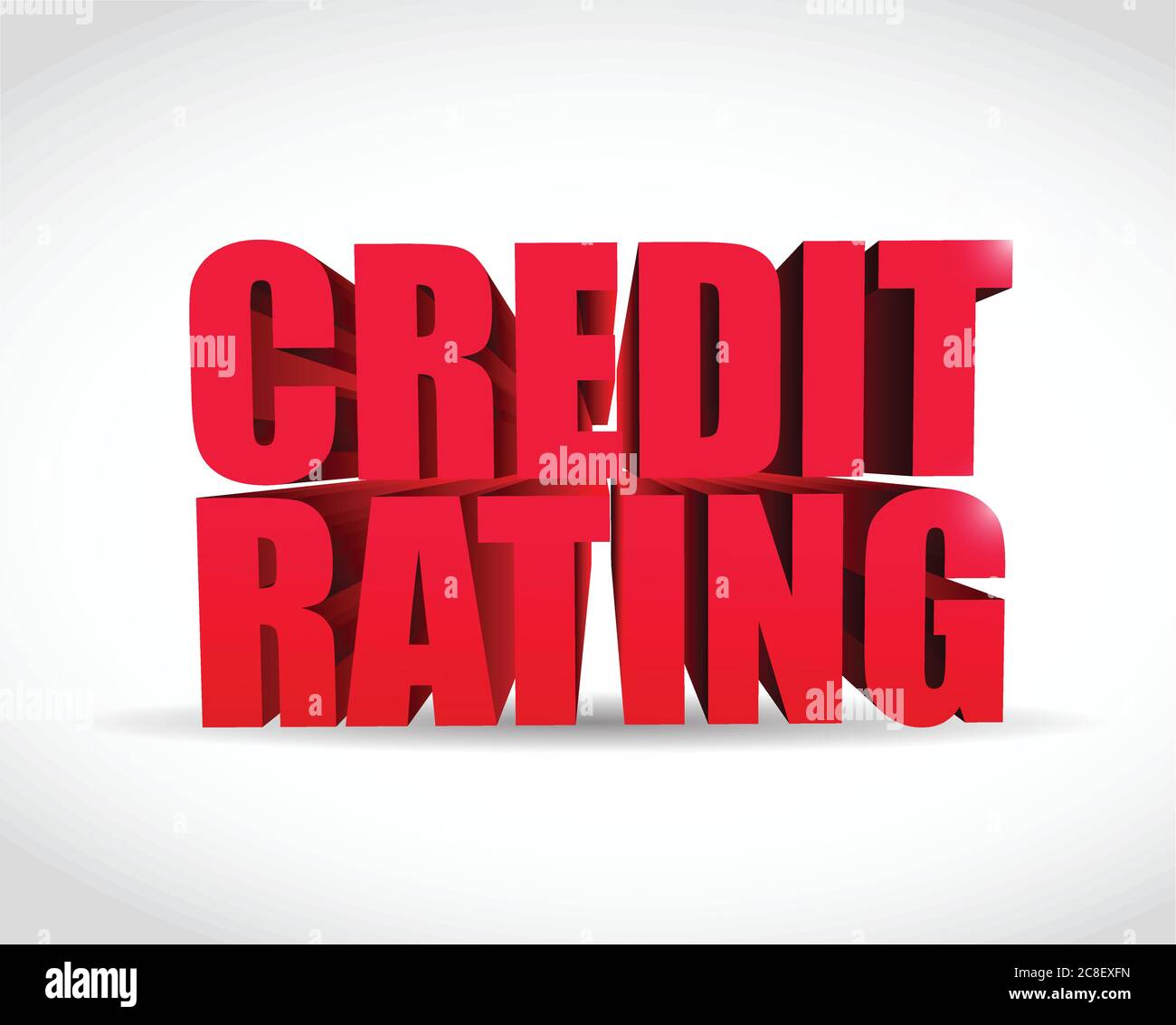 Credit rating 3d text sign illustration design over a white background ...