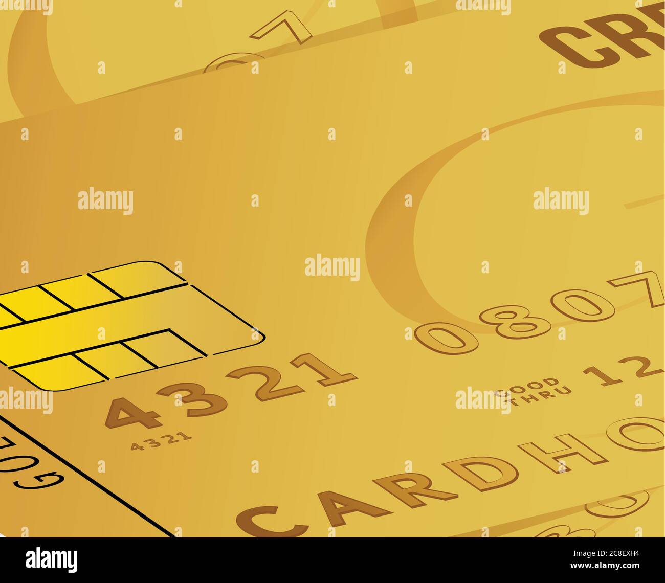 Gold credit card business close up illustration design background Stock ...