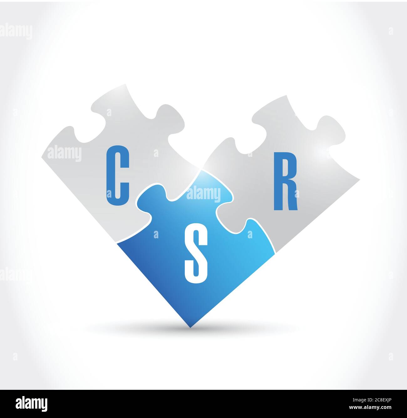 Csr puzzle pieces illustration design over a white background Stock ...