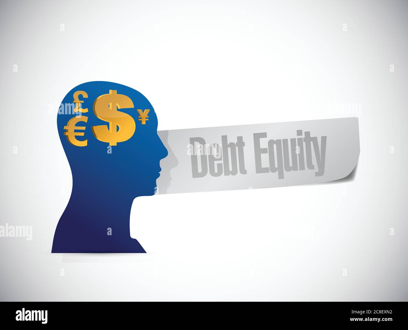 Debt equity sign illustration design over a white background Stock ...